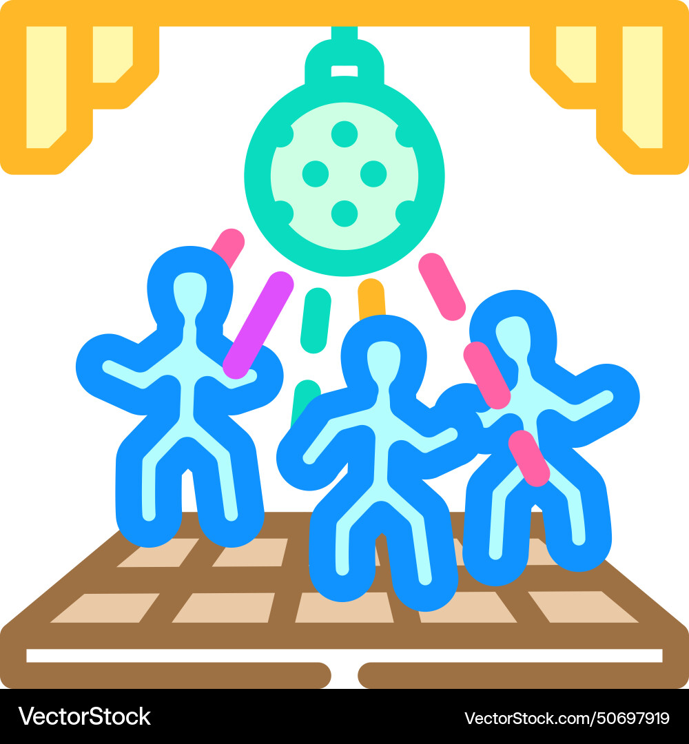 Platform shoes disco party color icon Royalty Free Vector