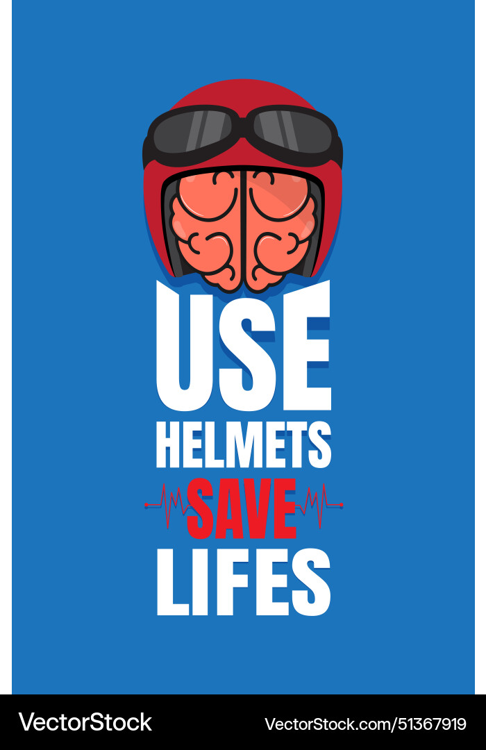 Road safety helmet awareness art Royalty Free Vector Image
