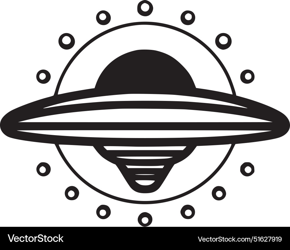 Ufo - minimalist and simple silhouette Royalty Free Vector