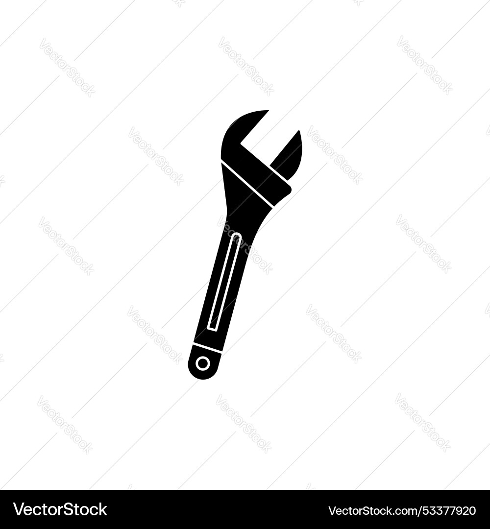 Adjustable wrench icon set spanner pipe Royalty Free Vector