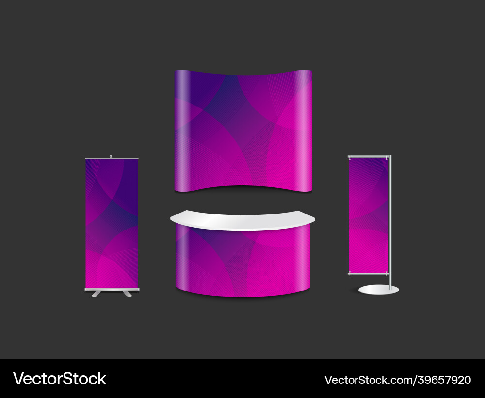 Advertising exhibition booth design with abstract Vector Image