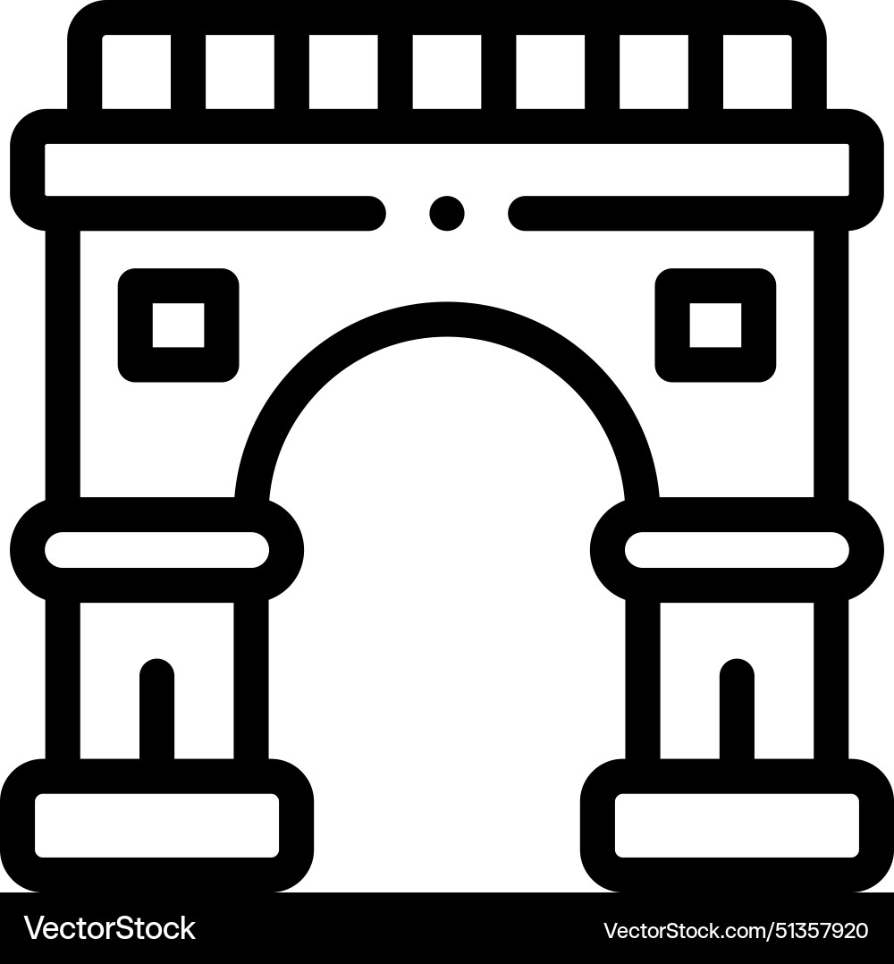 Arc icon thin linear style design isolated Vector Image