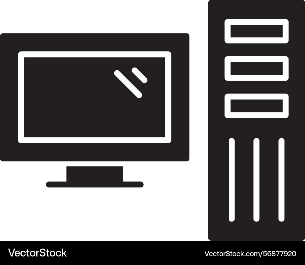 Desktop computer icon Royalty Free Vector Image