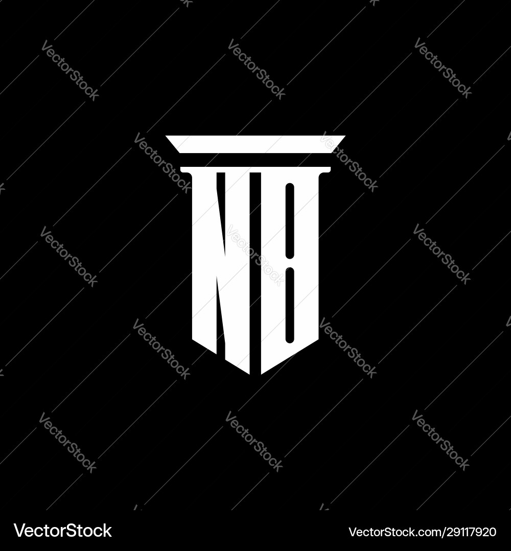 Elegant NB Monogram Logo Royalty Free Vector Image