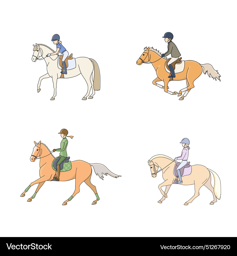 Horse riding on a pony Royalty Free Vector Image