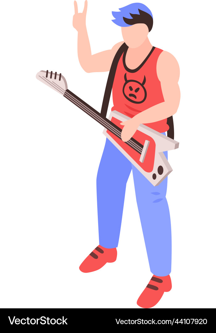 Isometric Rock Musician Royalty Free Vector Image
