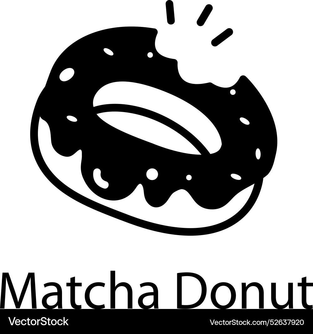 Matcha donut Royalty Free Vector Image - VectorStock