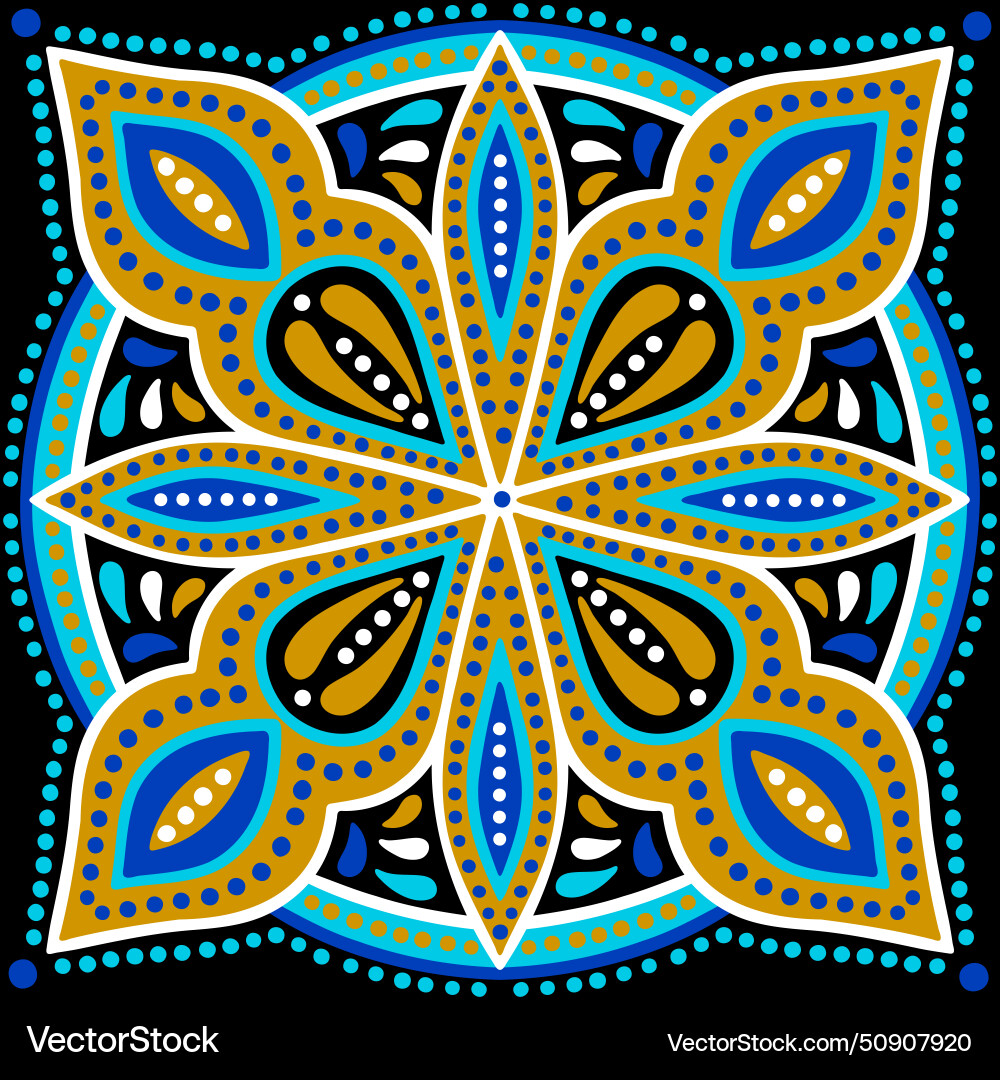 Moroccan ceramic tile pattern mediterranean Vector Image