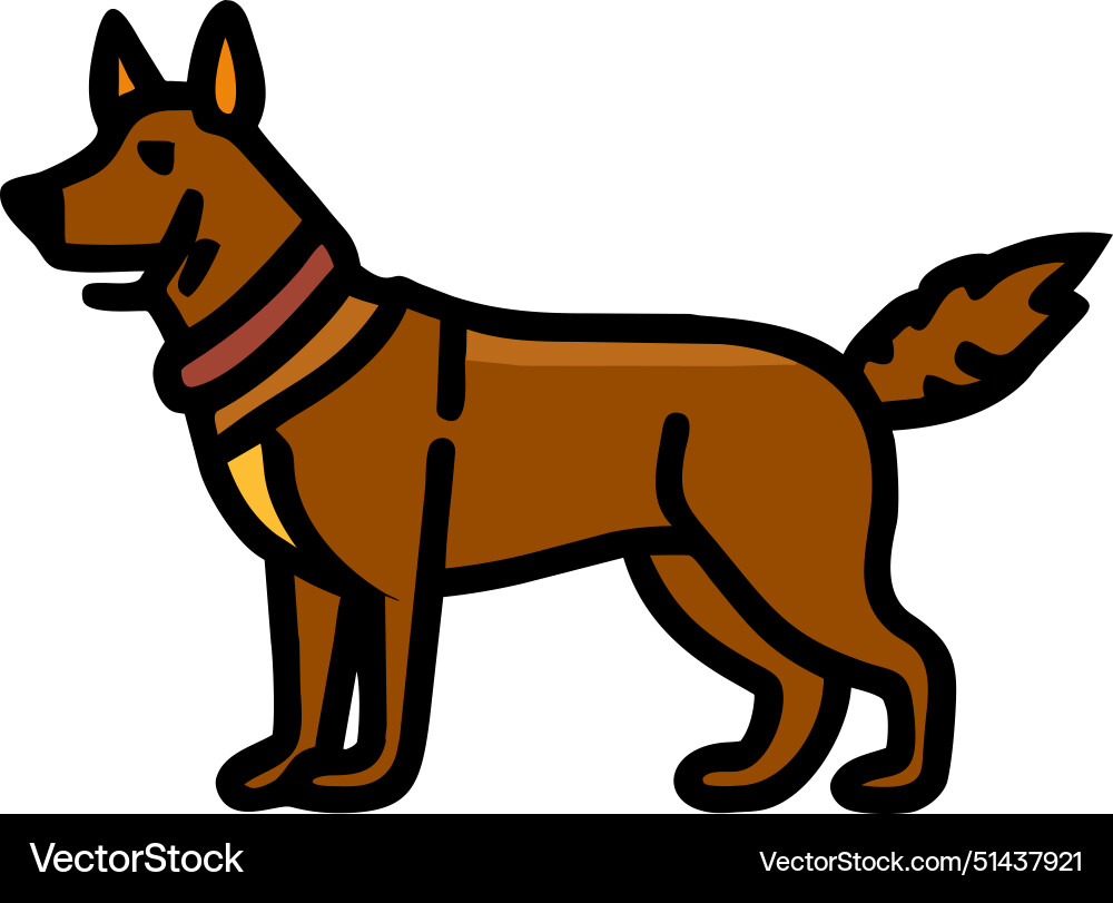 Alsatian dog brown icon Royalty Free Vector Image