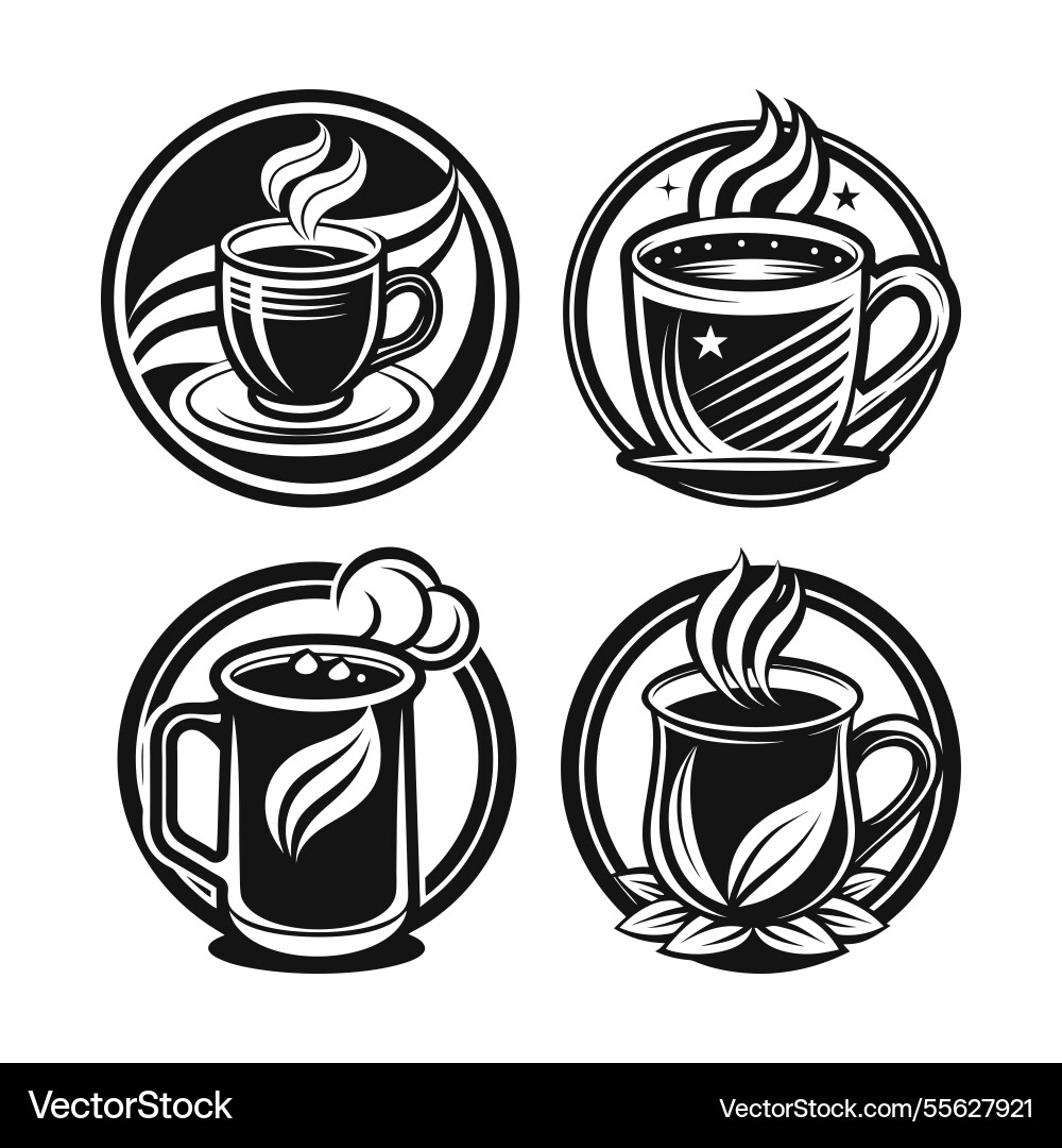 Coffee mug silhouette Royalty Free Vector Image