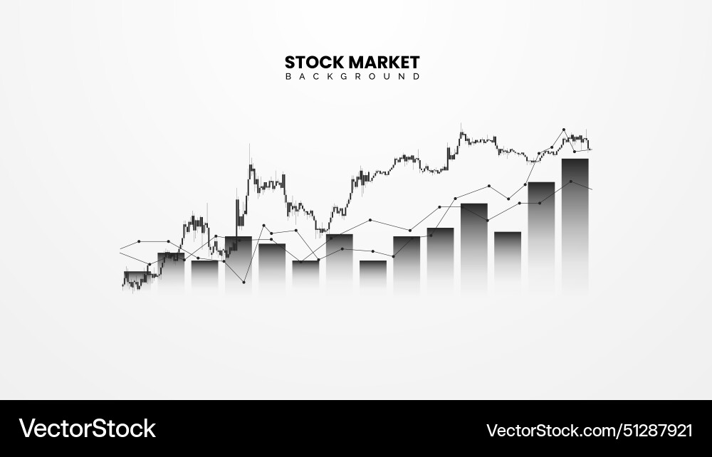 Financial bar chart candlestick bond data Vector Image