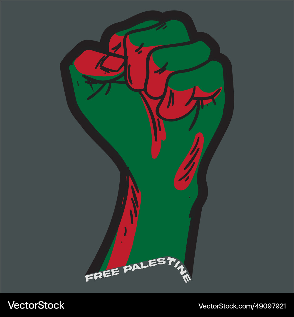 Free palestine revolutionary freedom hand Vector Image