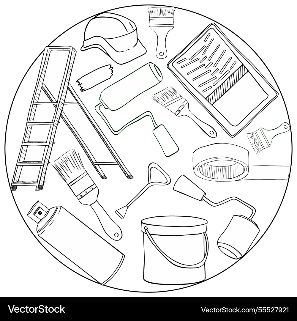 Graphic line circle round composition of ladder Vector Image