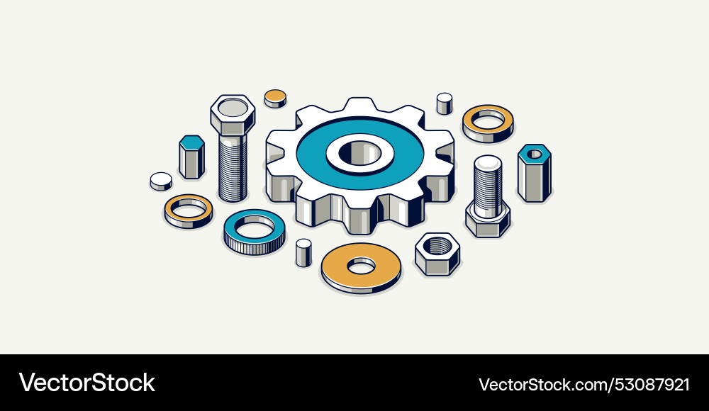 Industry and manufacturing concept gears cogs Vector Image