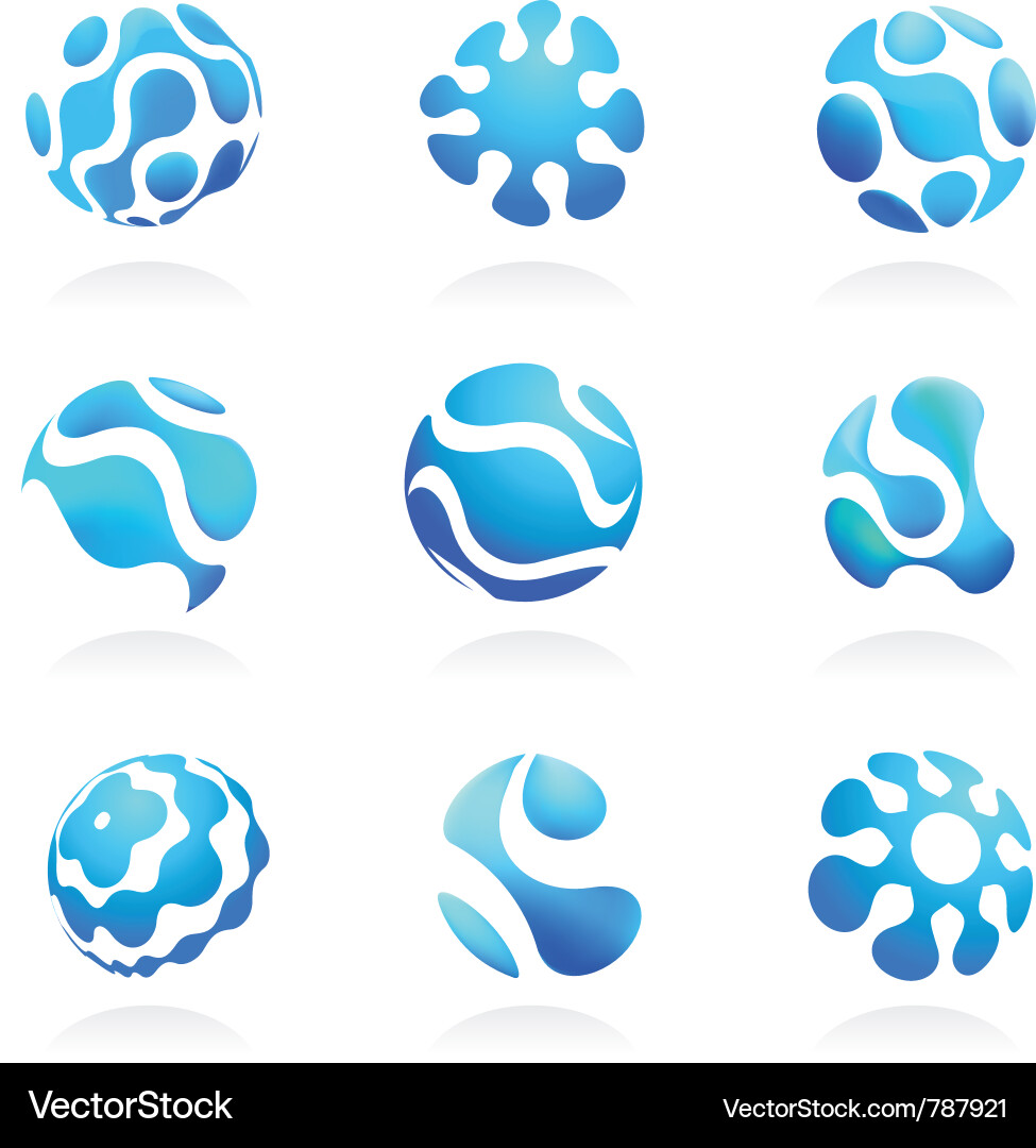 Mesh business abstract icons set Royalty Free Vector Image