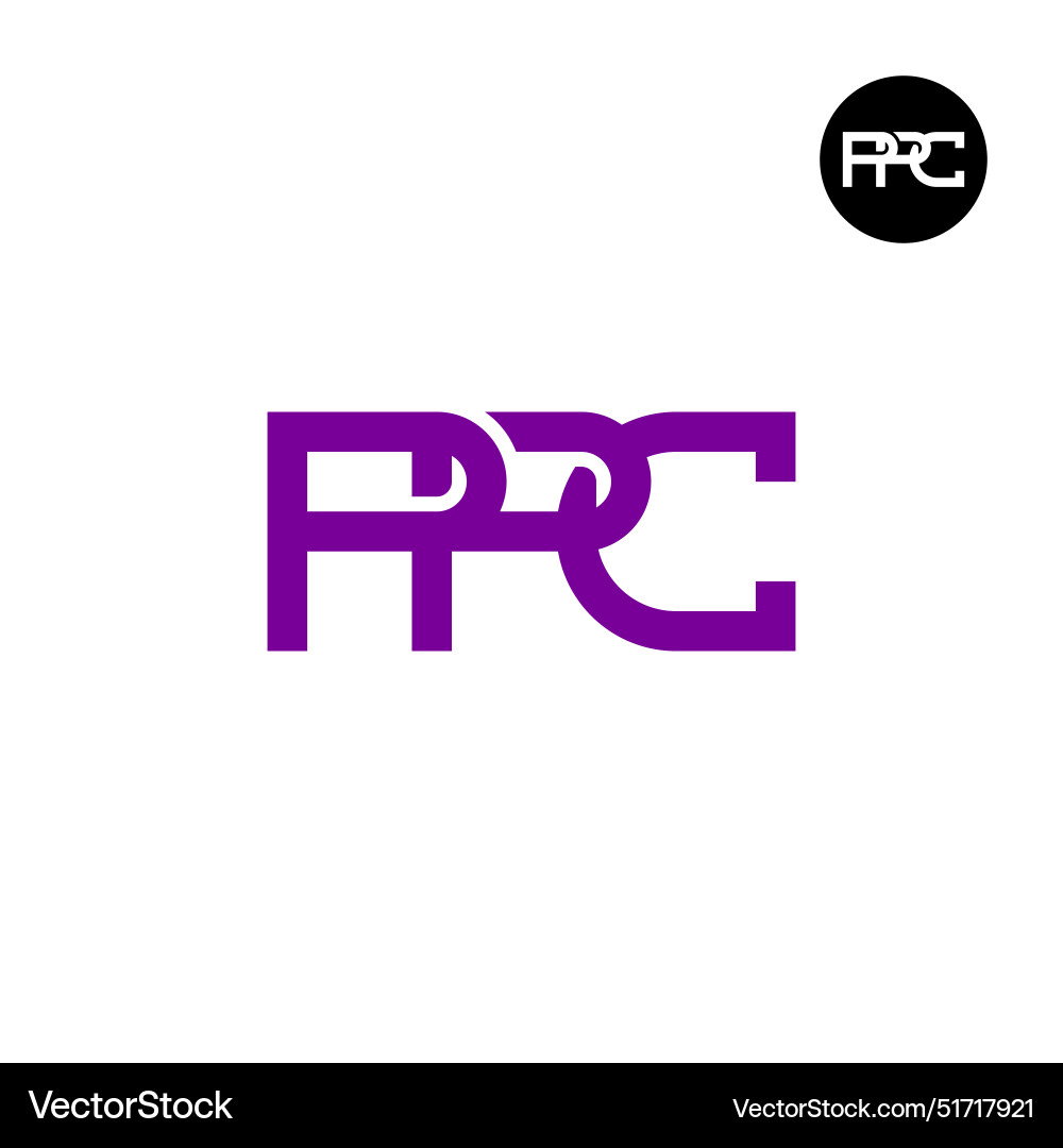 Ppc logo letter monogram design Royalty Free Vector Image