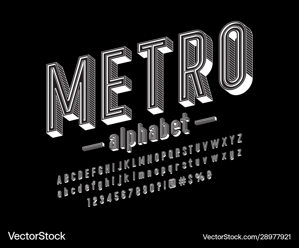 Retro bold font Royalty Free Vector Image - VectorStock