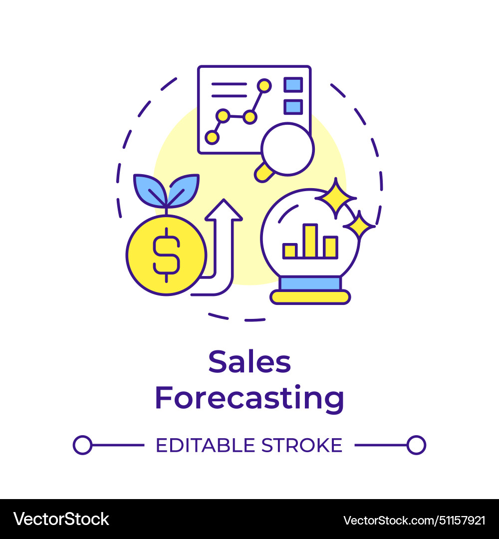 Sales forecasting multi color concept icon Vector Image