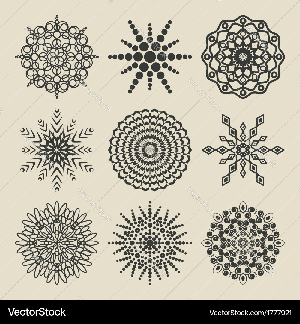 Set of circular patterns Royalty Free Vector Image