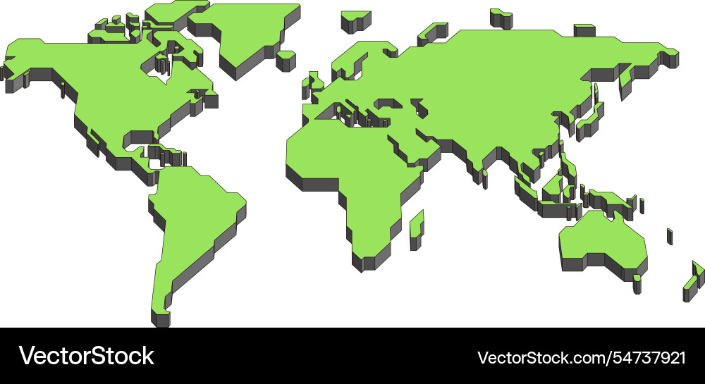 Simple straight line business map of the world Vector Image