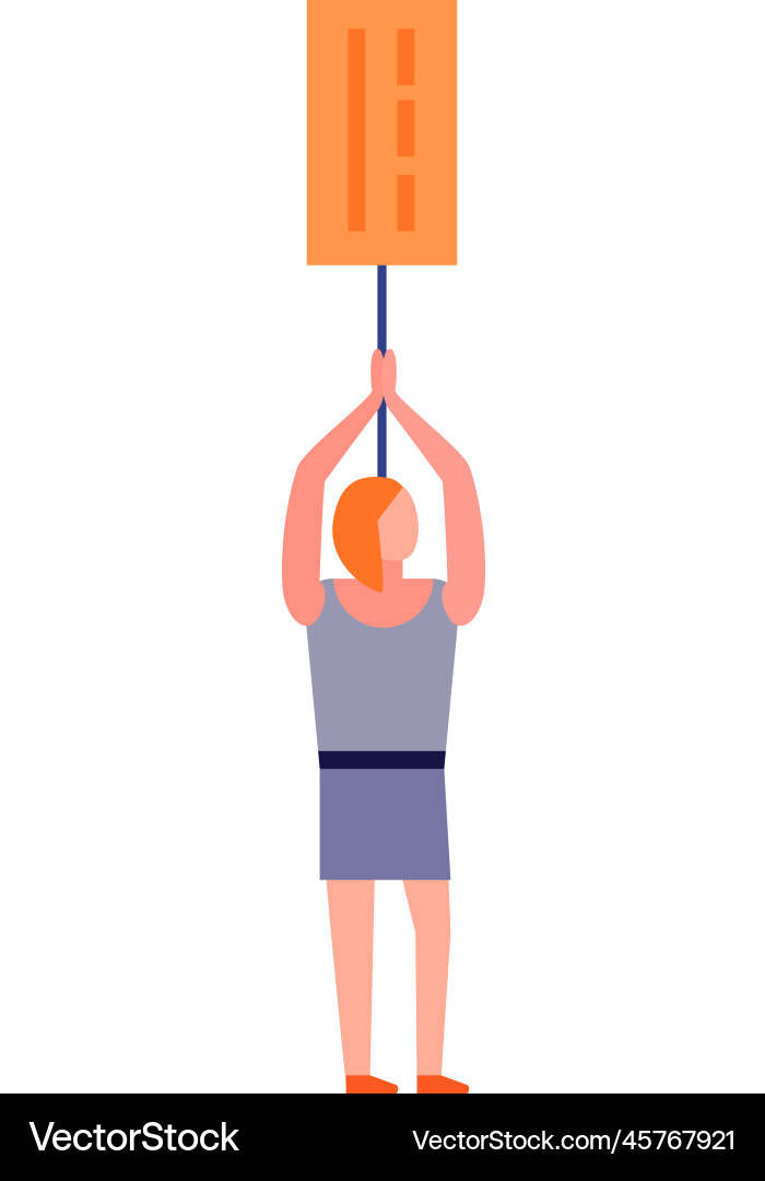 Stick placard woman composition Royalty Free Vector Image