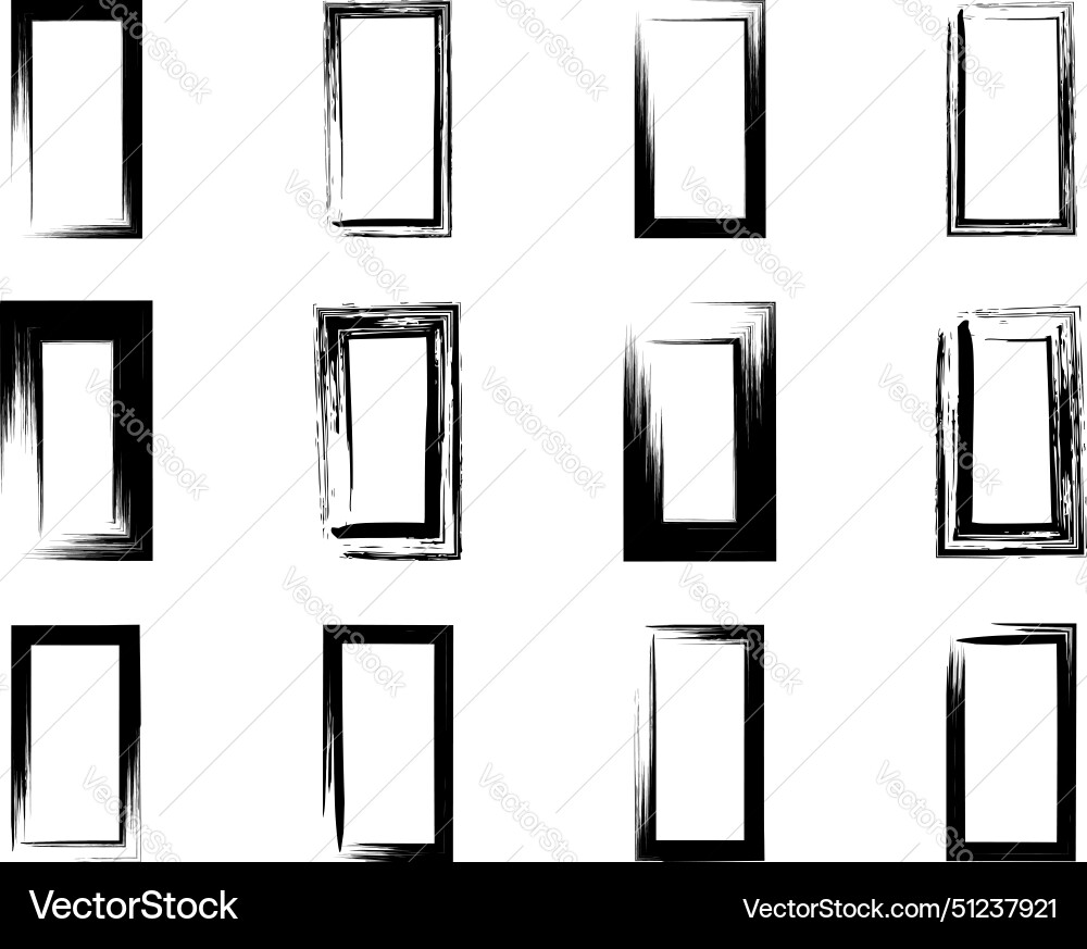 Vertical rectangle shape bold grunge brush Vector Image