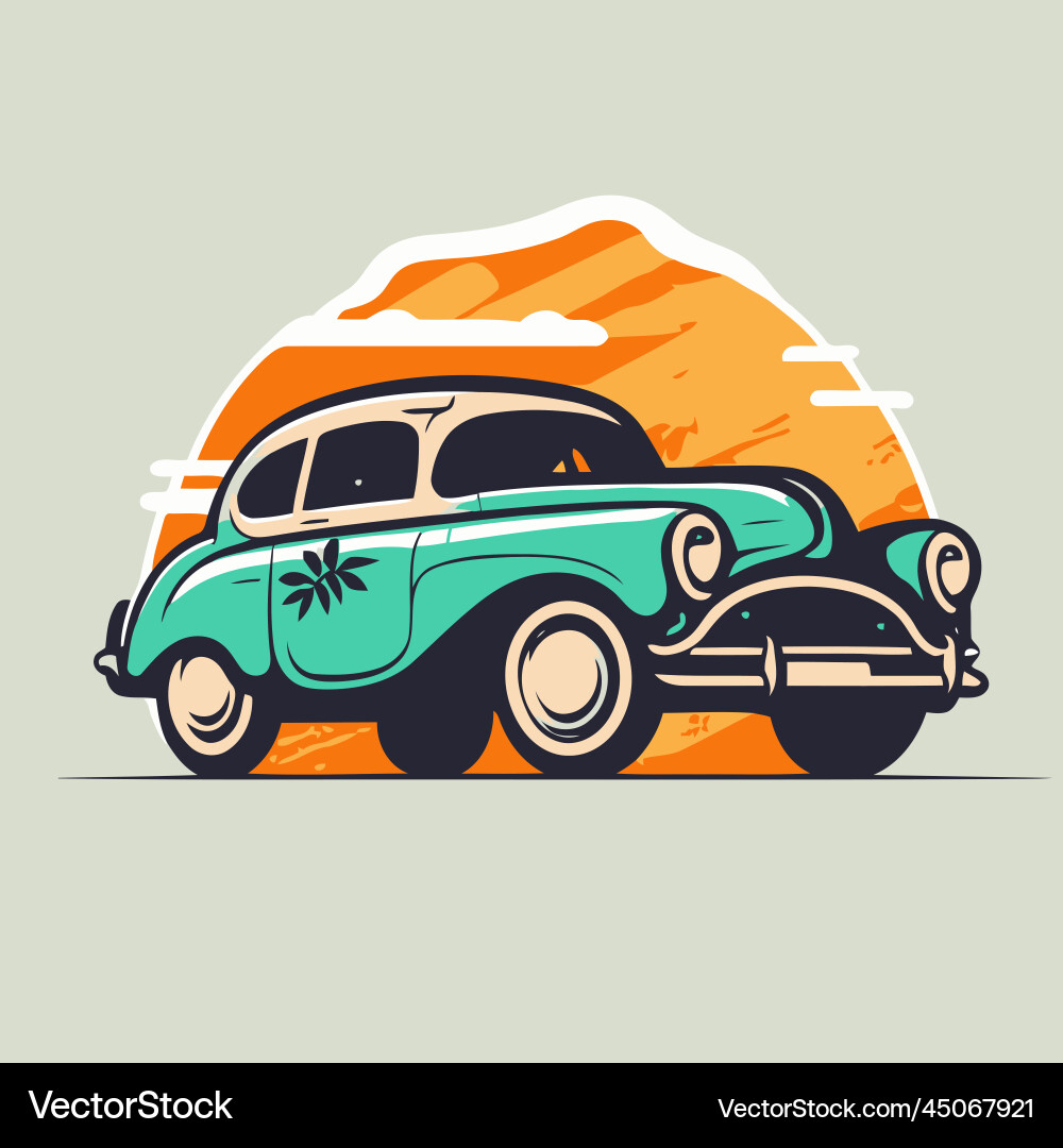 Vintage classic car retro style Royalty Free Vector Image