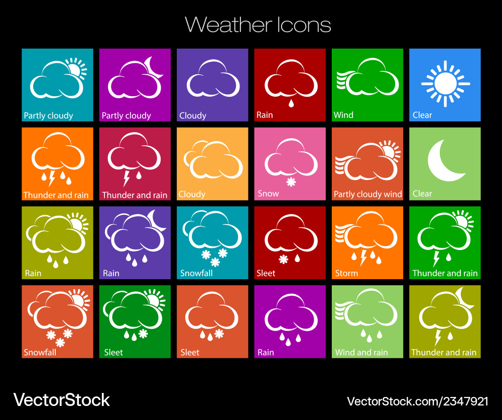 Wetter Icons Lizenzfreies Vektorbild - VectorStock