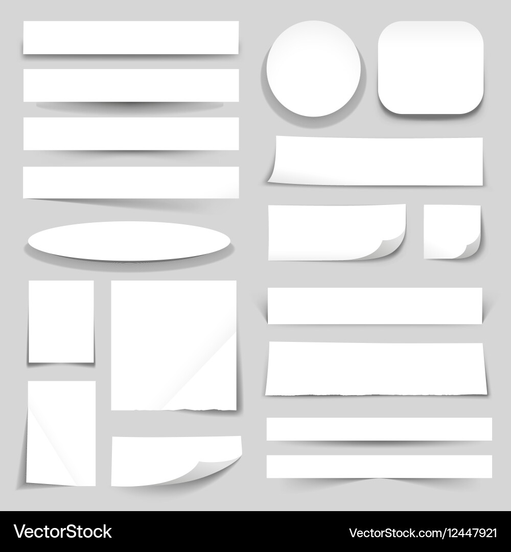 White blank paper banners collection Royalty Free Vector