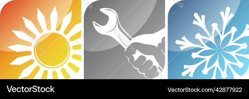 Air conditioner and heating system symbol repair Vector Image