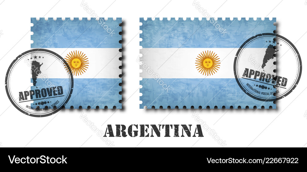 Argentina or argentinian flag pattern postage Vector Image