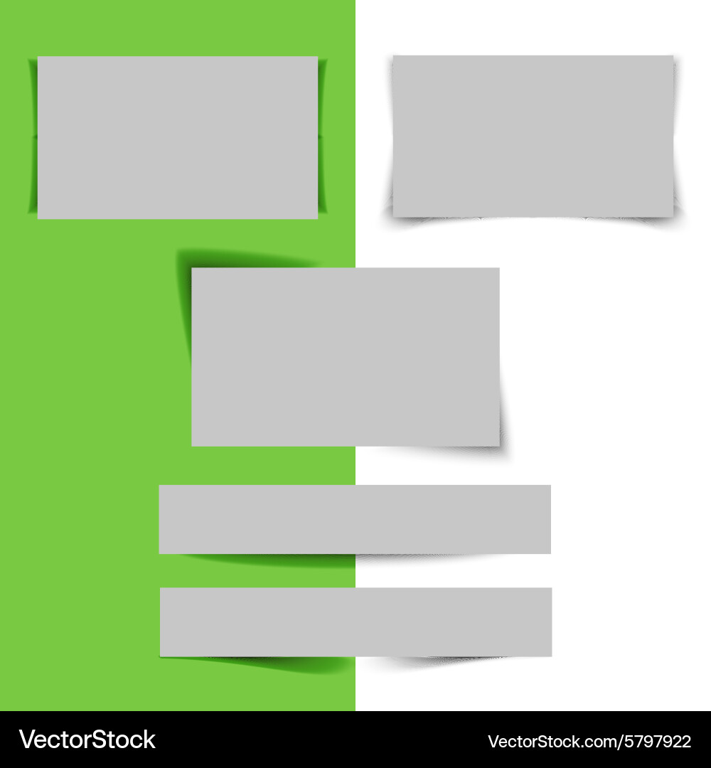 Banners with shadows paper set Royalty Free Vector Image