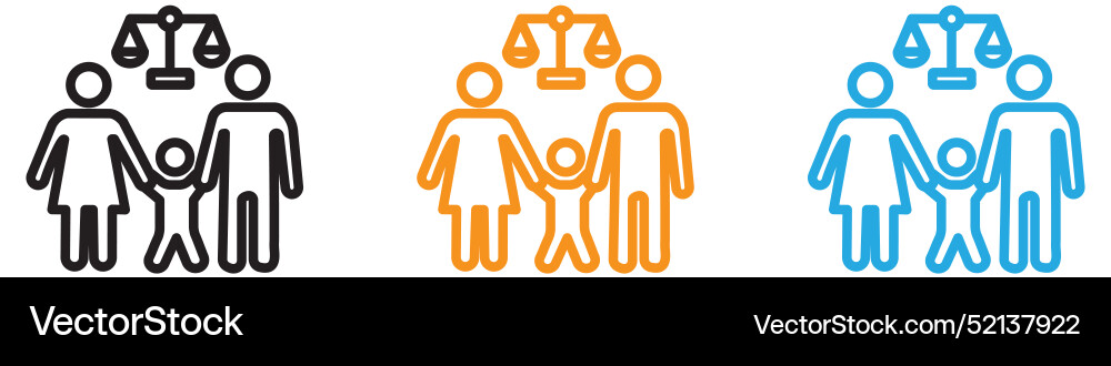 Child custody logo set collection for web app ui Vector Image