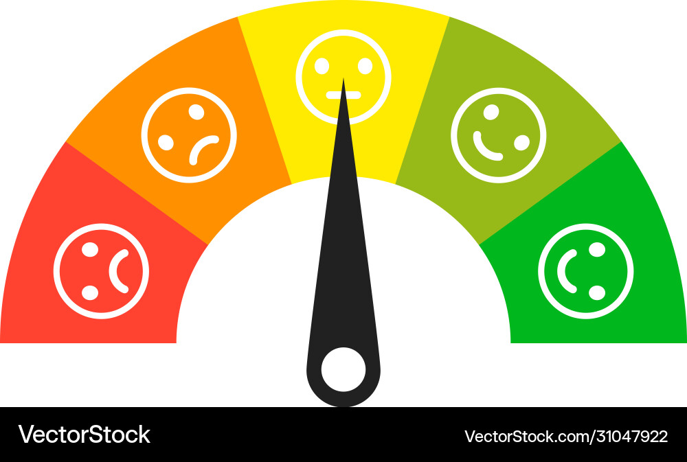 Colored scale gauge indicator with different Vector Image