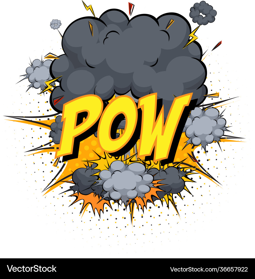Comic Pow Explosion Cloud Background Royalty Free Vector