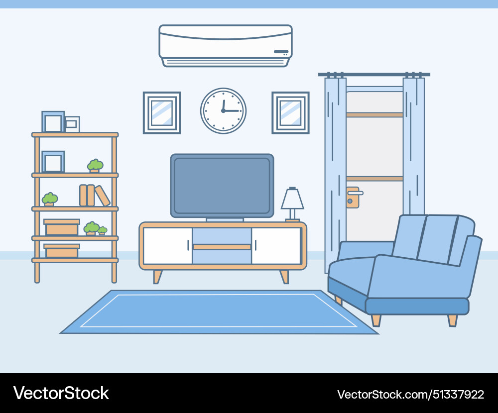 Cozy modern living room Royalty Free Vector Image