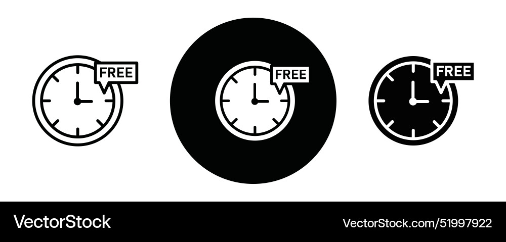 Free time icon line art Royalty Free Vector Image