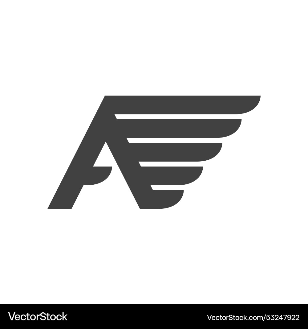 Letter a wing logo design Royalty Free Vector Image