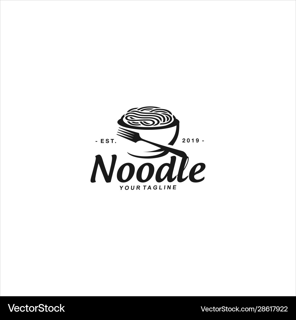 Noodle logo design template idea Royalty Free Vector Image