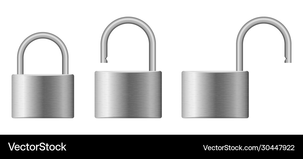 Realistic lock Royalty Free Vector Image - VectorStock