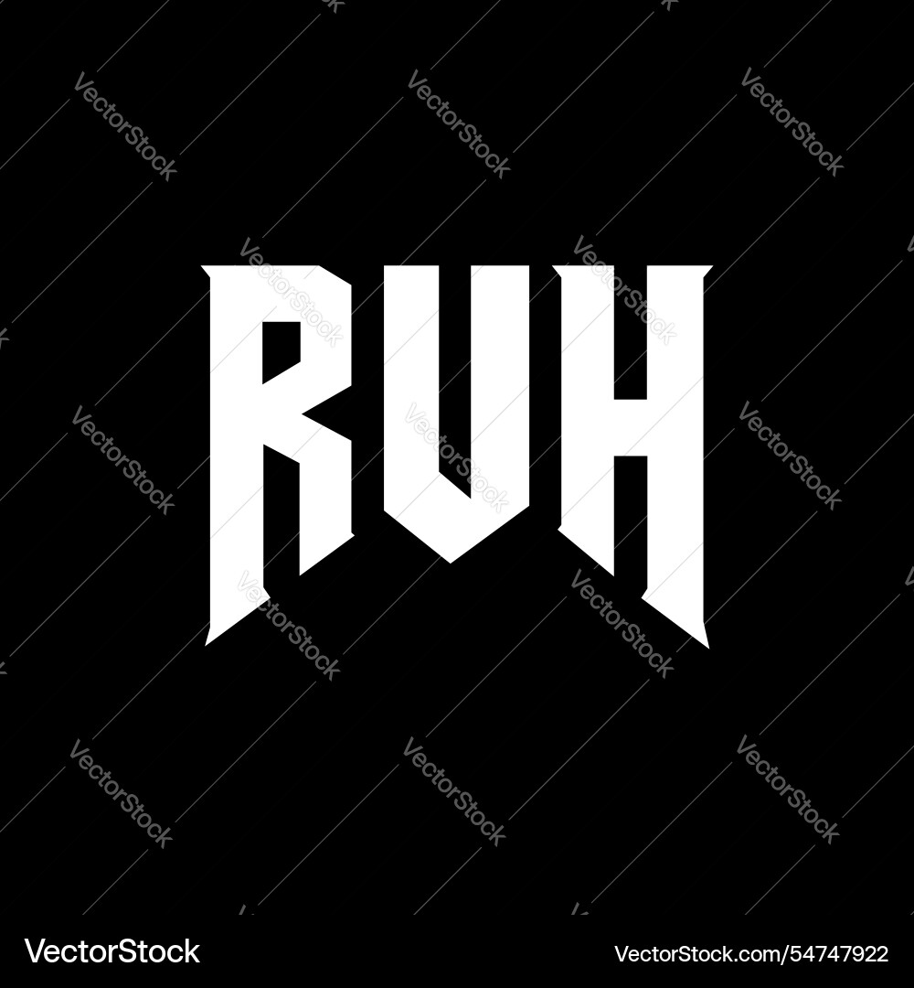 Ruh letter logo design for technology company Vector Image