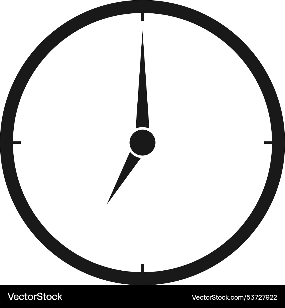 Time black icon linear deadline Royalty Free Vector Image