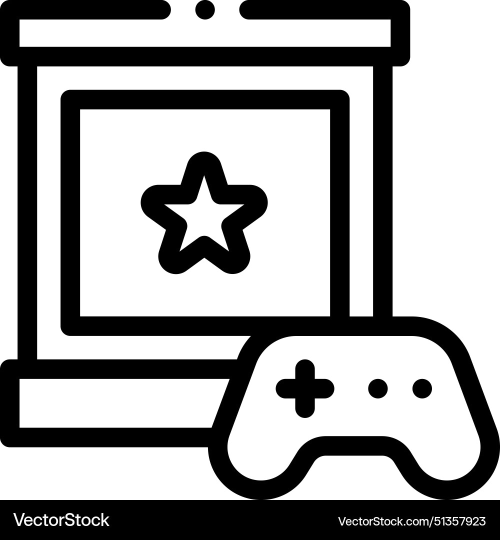 Arcade icon thin linear style design isolated Vector Image