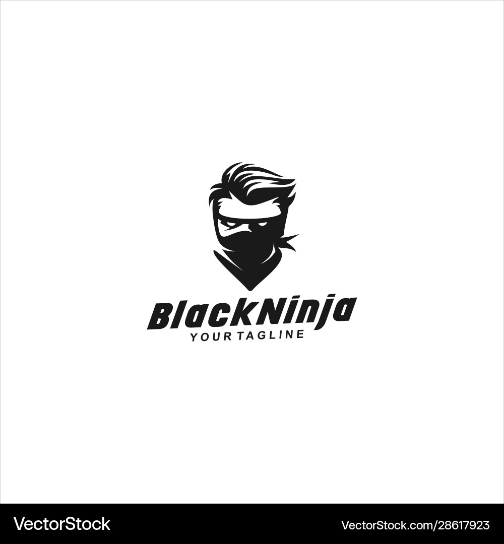 Black Ninja Logo Template Royalty Free Vector Image
