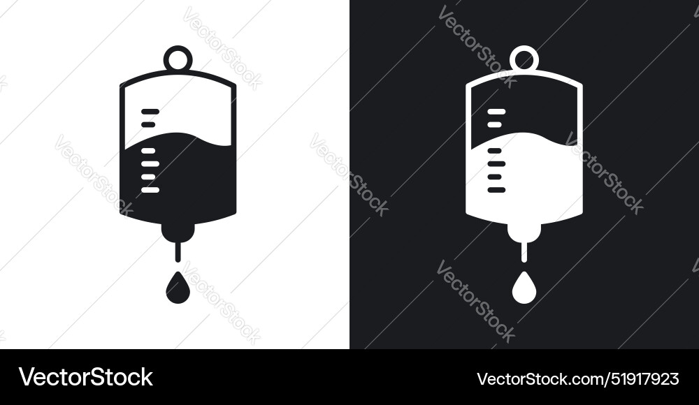 Blood transfusion icon set in solid black Vector Image