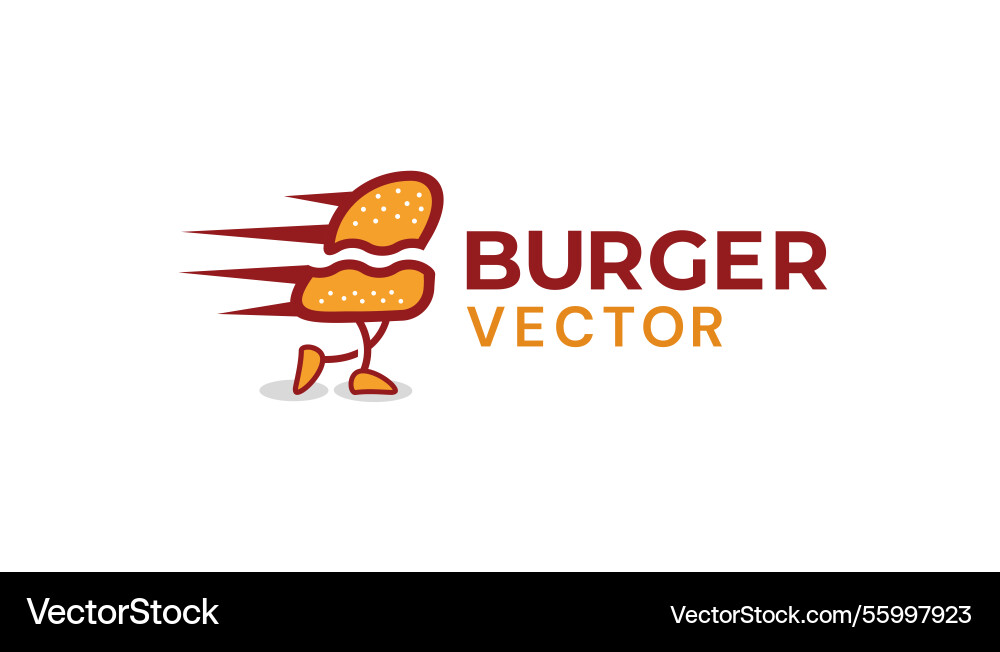 Burger shop logo design Royalty Free Vector Image