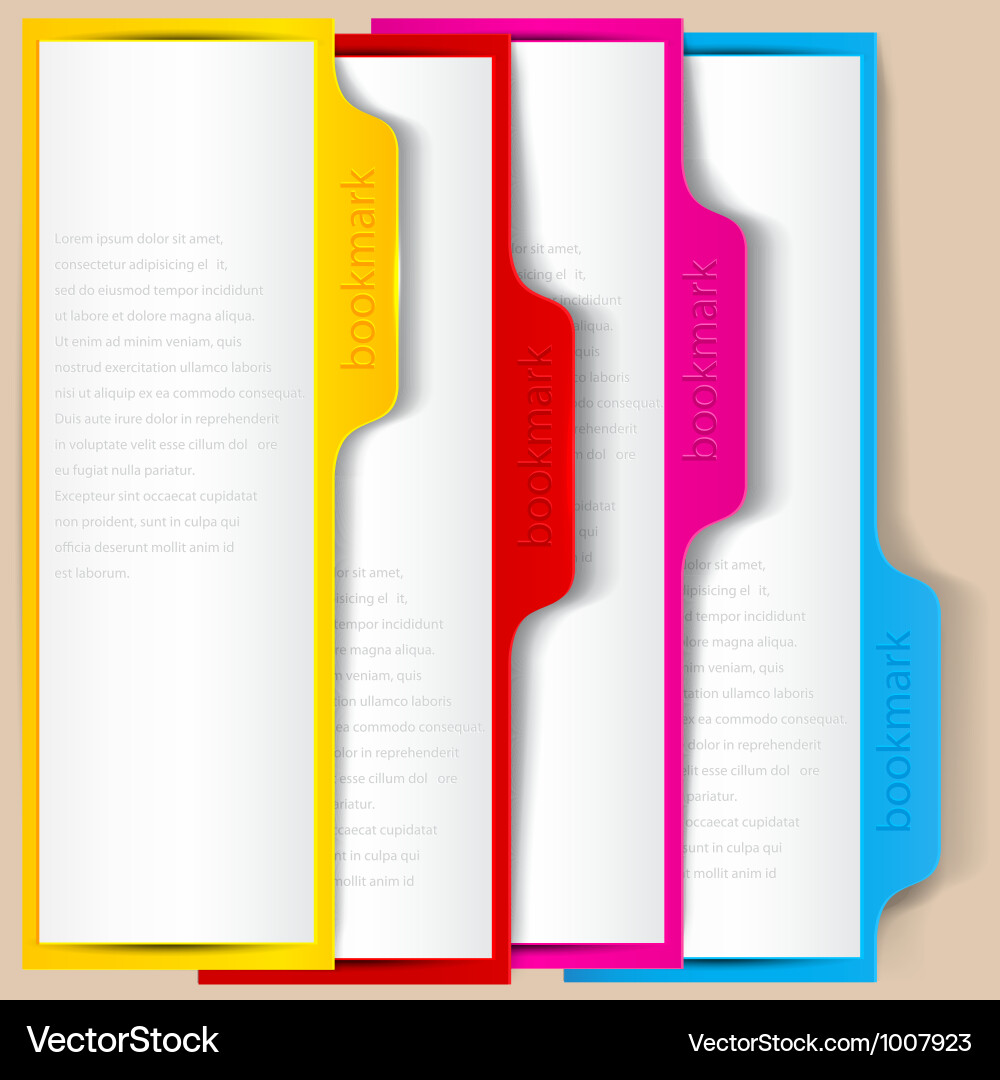Colorful bookmarks and banners with place for text