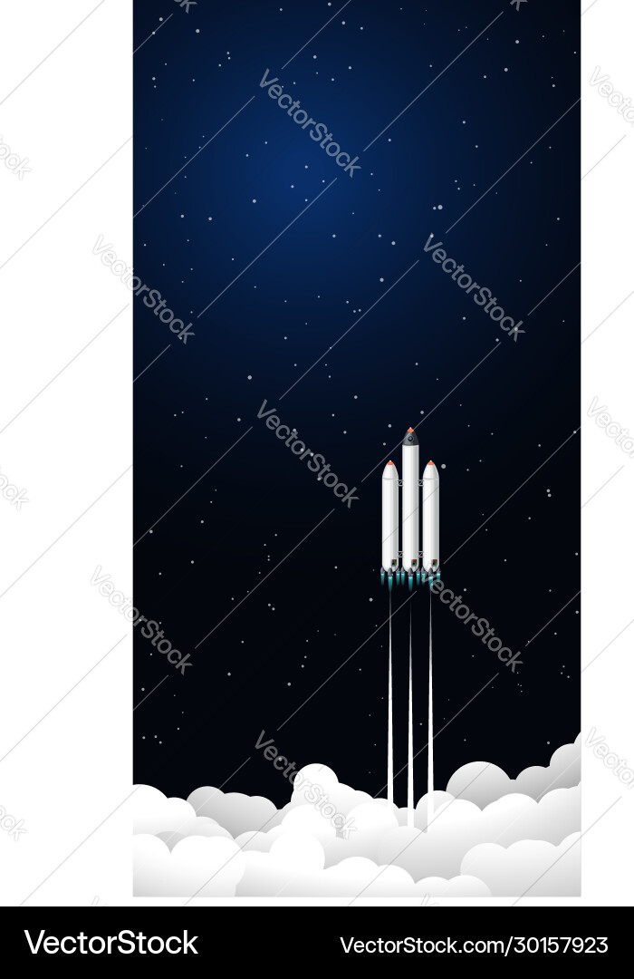 Complex rocket fly Royalty Free Vector Image - VectorStock