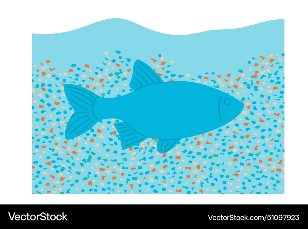 Concept of microplastic in oceans Royalty Free Vector Image