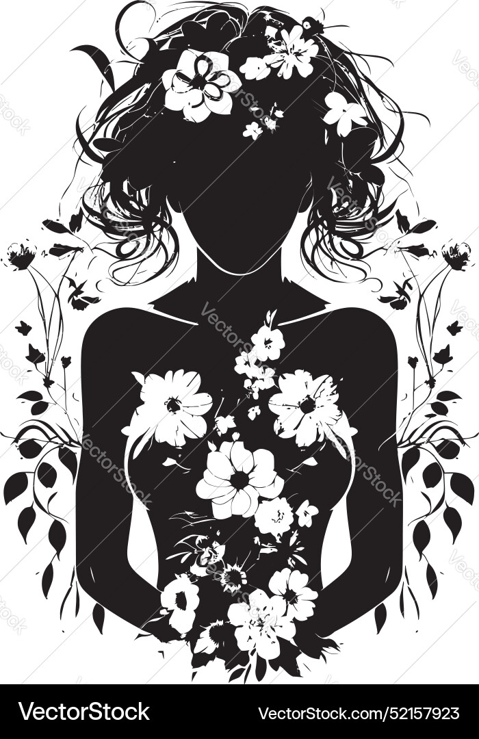 Enchanted bloom beautiful witch emblem whimsical Vector Image